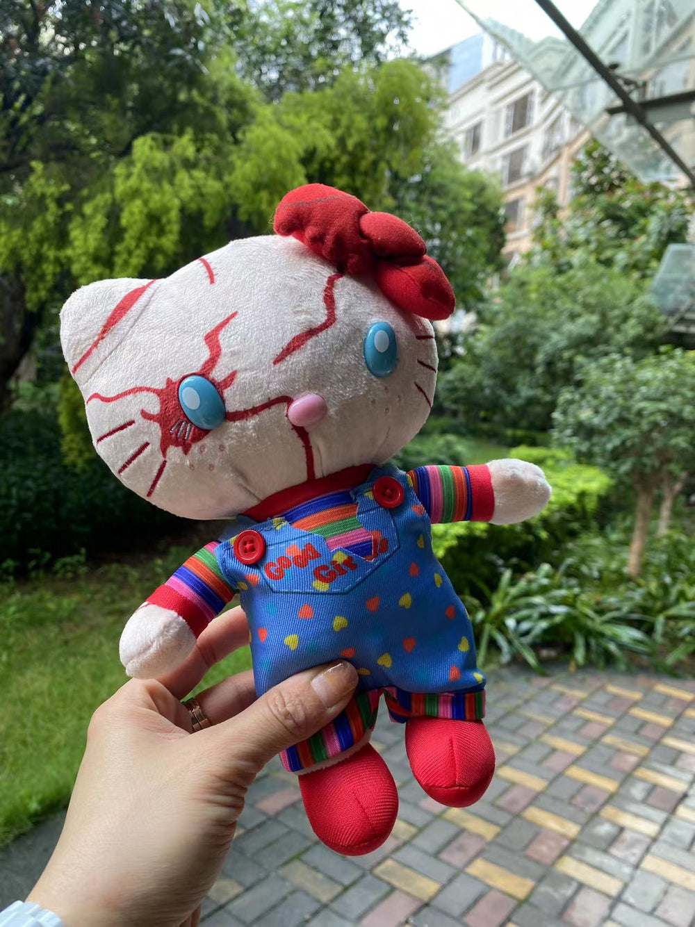 Hello Kitty Chucky Tiffany Plush Doll Child's Play 9" Halloween Bride